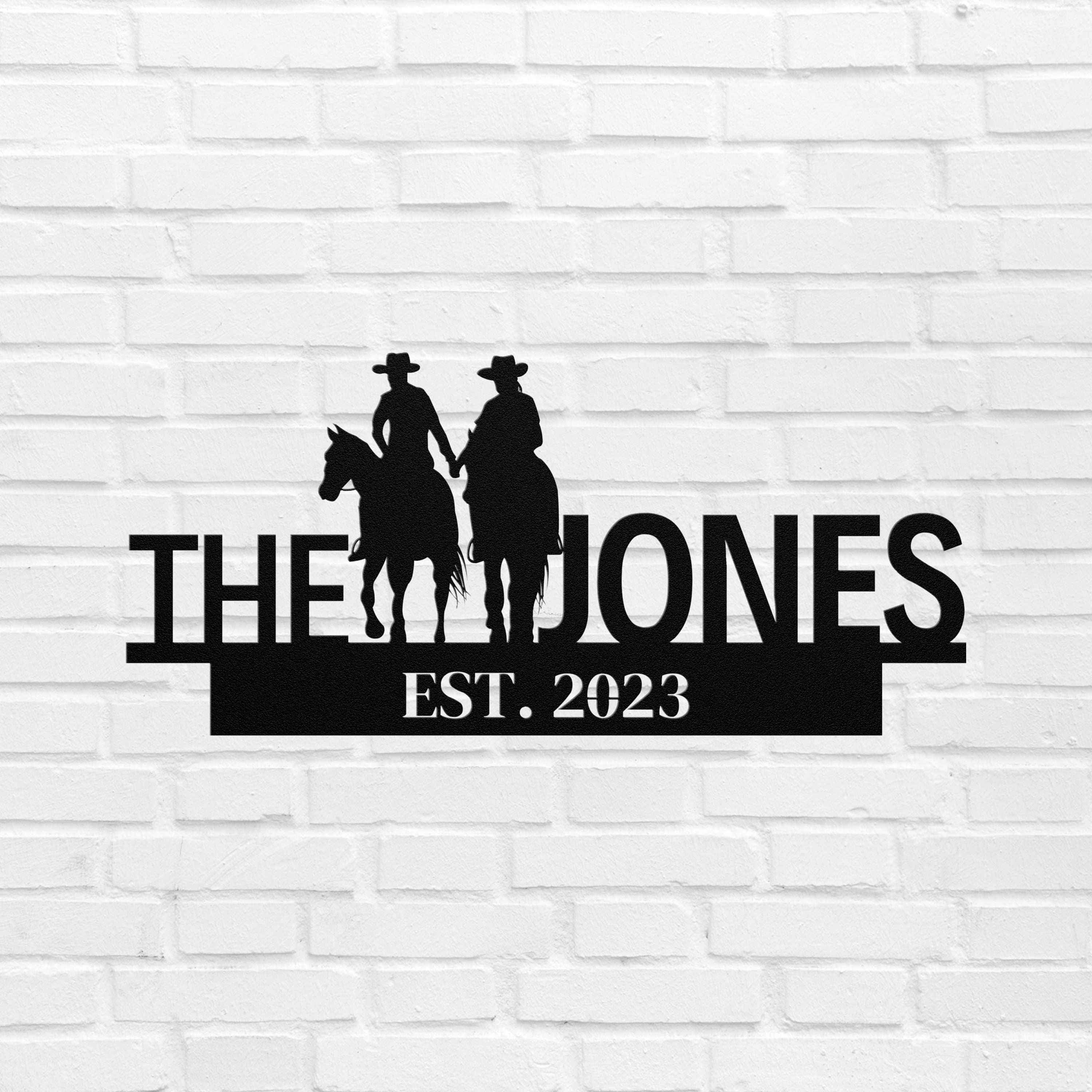 Cowboy Couple Metal Sign Custom Ranch Sign Horse Lover Gift - Etsy