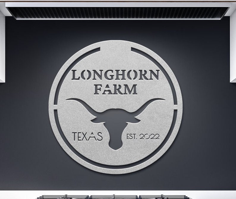 Custom Longhorn Wall Art, Texas Longhorn Personalized Metal Sign ...