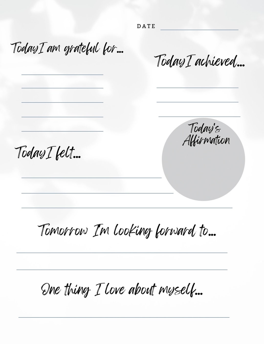 Daily Gratitude Journal (printable) - Etsy