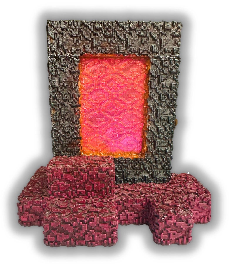 Minecraft Nether Portal Gamer Decor Pixel Mine Video Game Room Decor ...