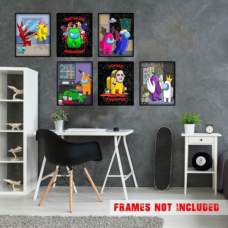 Among Us Posters for Gamer Room Wall Art - 8x10 Inches Unframed Set of ...
