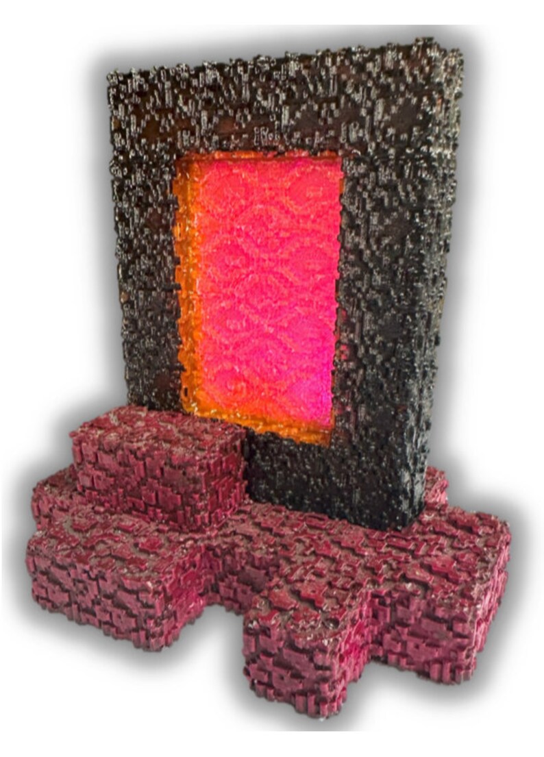 Minecraft Nether Portal Gamer Decor Pixel Mine Video Game Room Decor ...