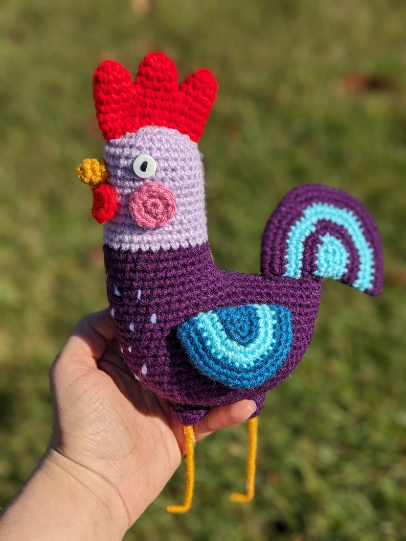 Crochet Chicken, Colorful Chicken - Etsy