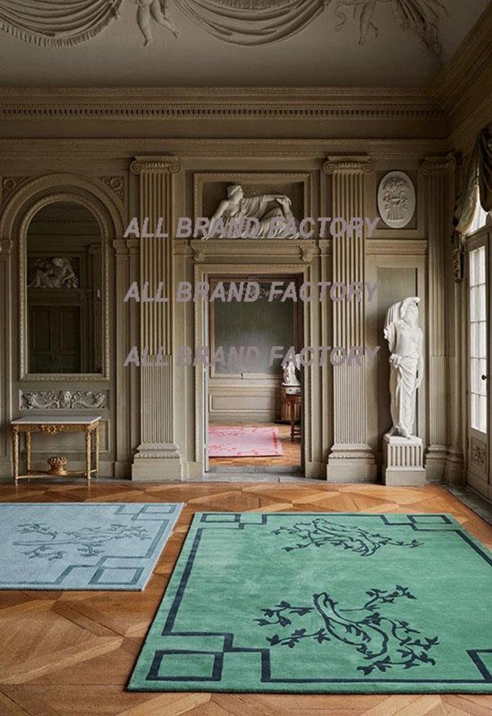 Hand Tufted Rug Chinoiserie Wool Parrot Green Hand Tuft Tufted Woolen ...