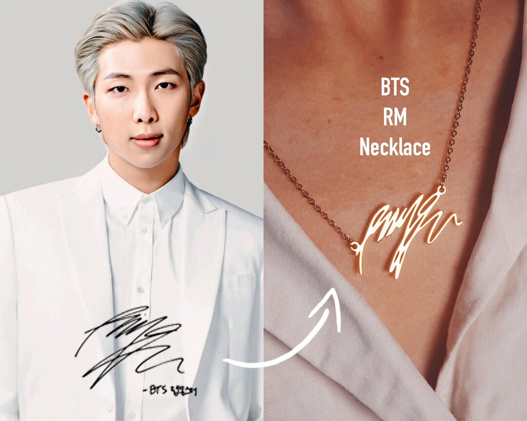 BTS RM Signature Necklace, BTS Kim Namjoon Necklace, Bts Merch, Bts ...