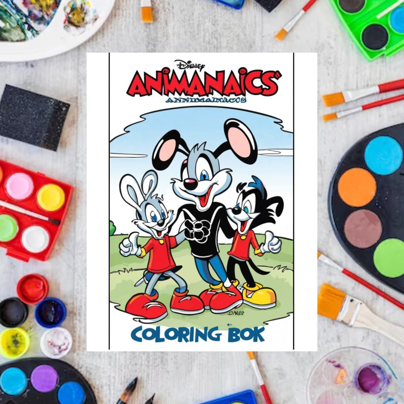 Animaniacs Coloring Book Printable Kids Activity With Yakko, Wakko, Dot ...