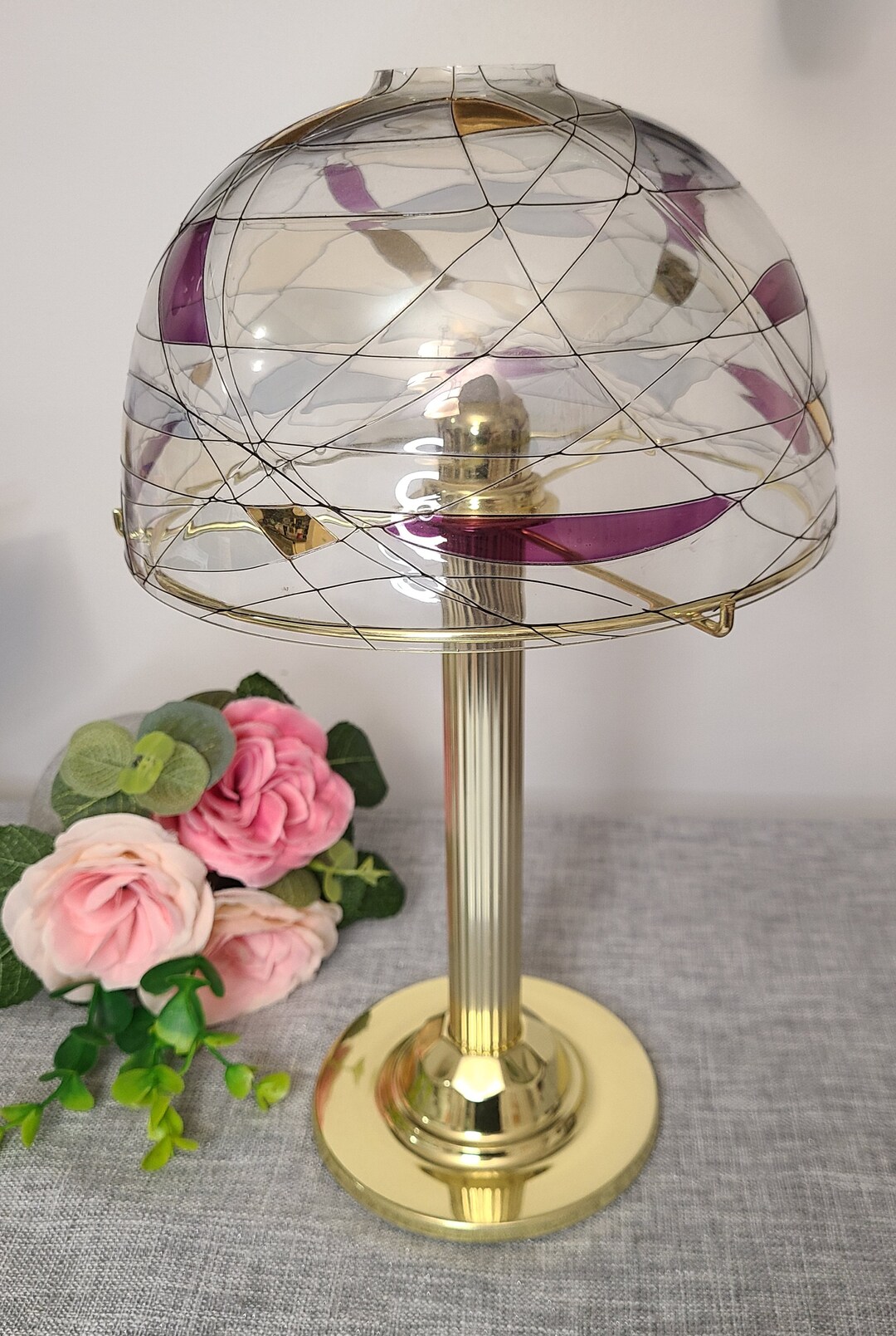 Partylite Calypso Hurricane Lamp Candle Holder Party Lite Mosaic Glass ...