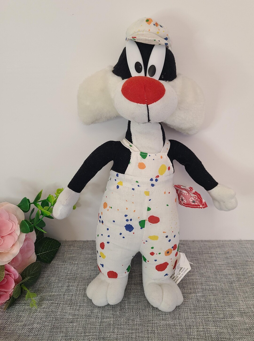 Vintage 1998 Looney Tunes Sylvester Cat Plush 13" Painter Overalls - Etsy