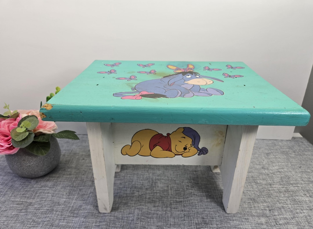Vintage Walt Disney Themed Winnie-the-pooh/eeyore Kids Stool Chair 11.5 ...