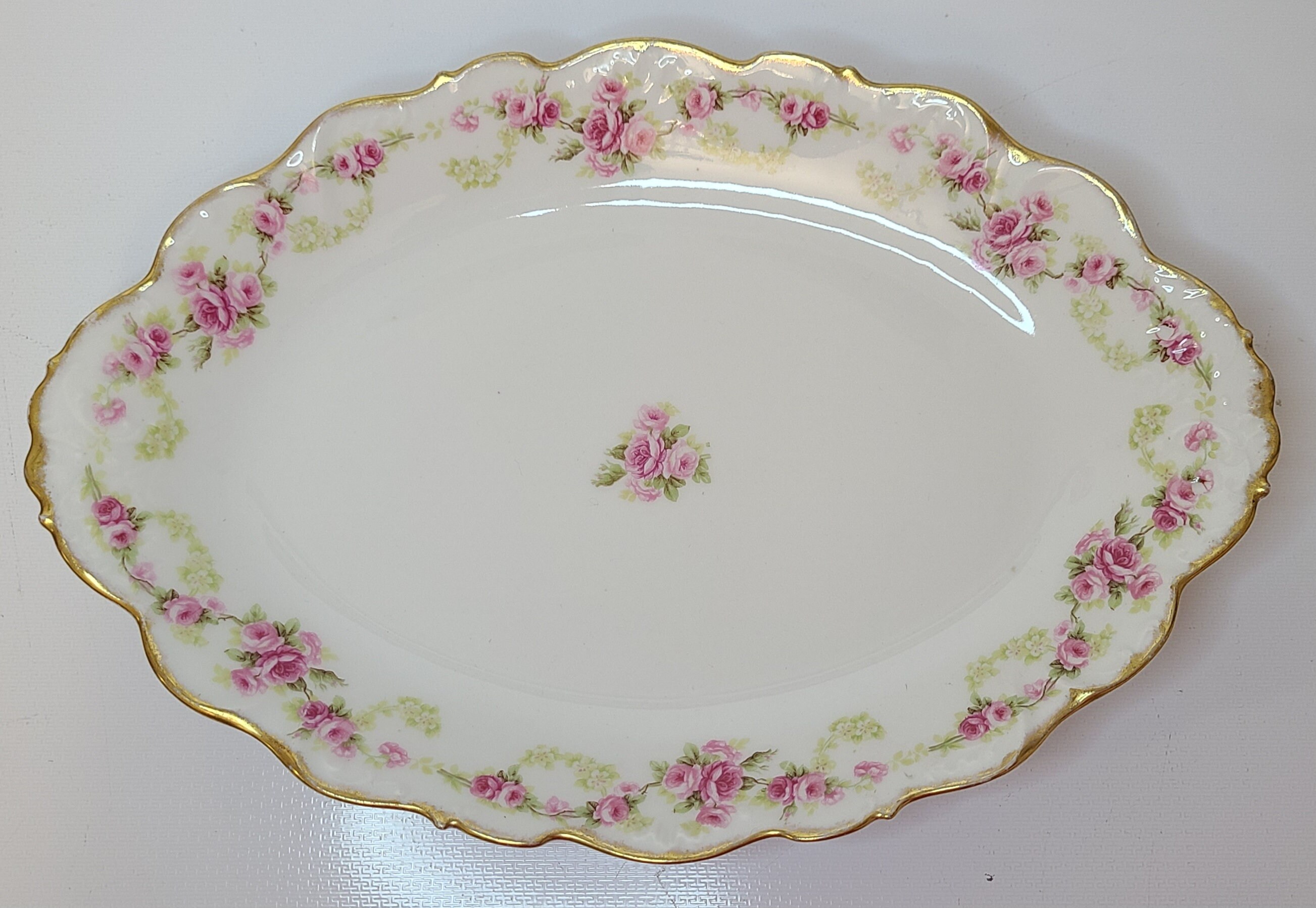 Vintage Limoges Elite Works Serving Platter, Bridal Rose, Made in ...