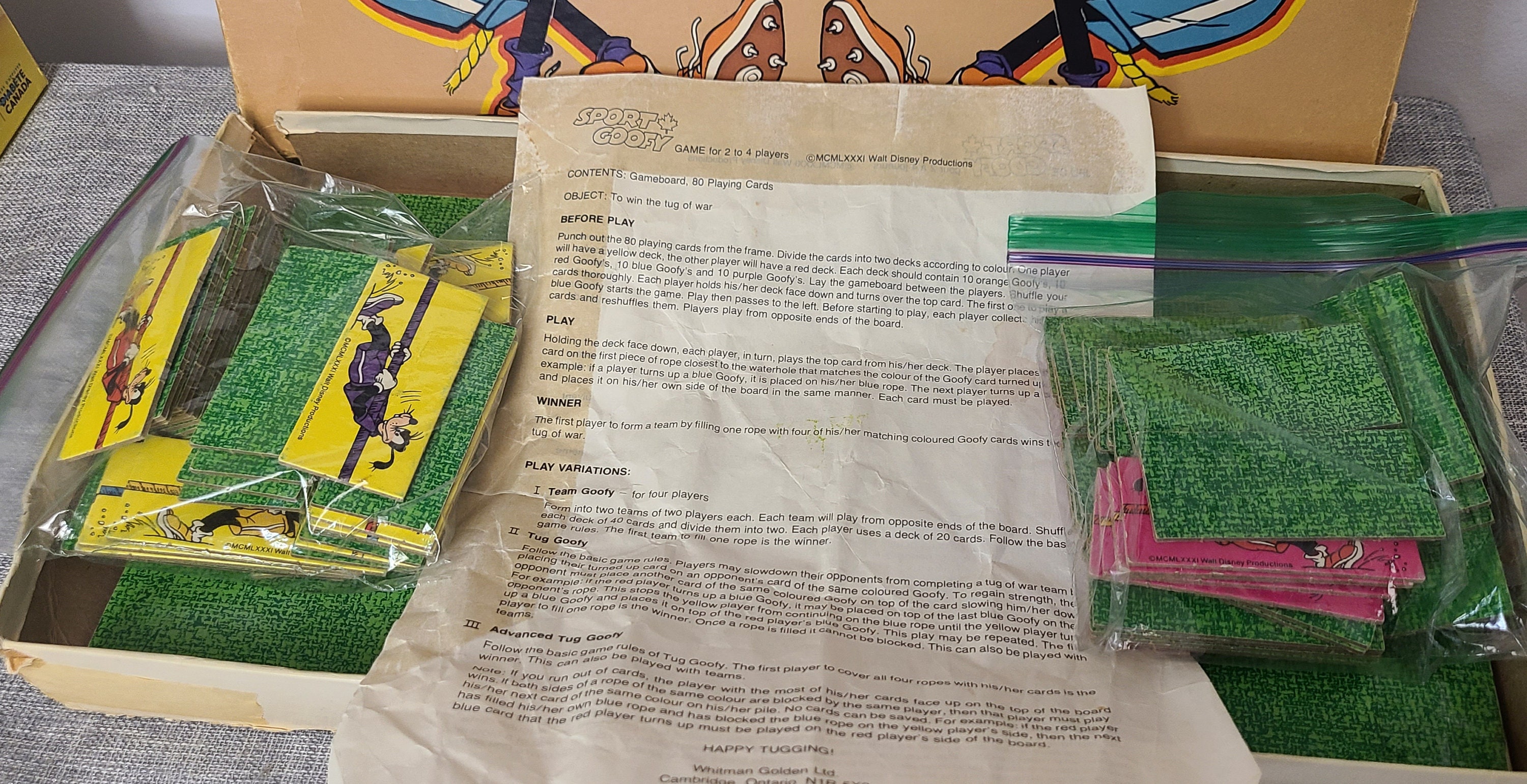 Rare Vintage 1981 Disney Sport Goofy Board Game, Canadian Withman - Etsy