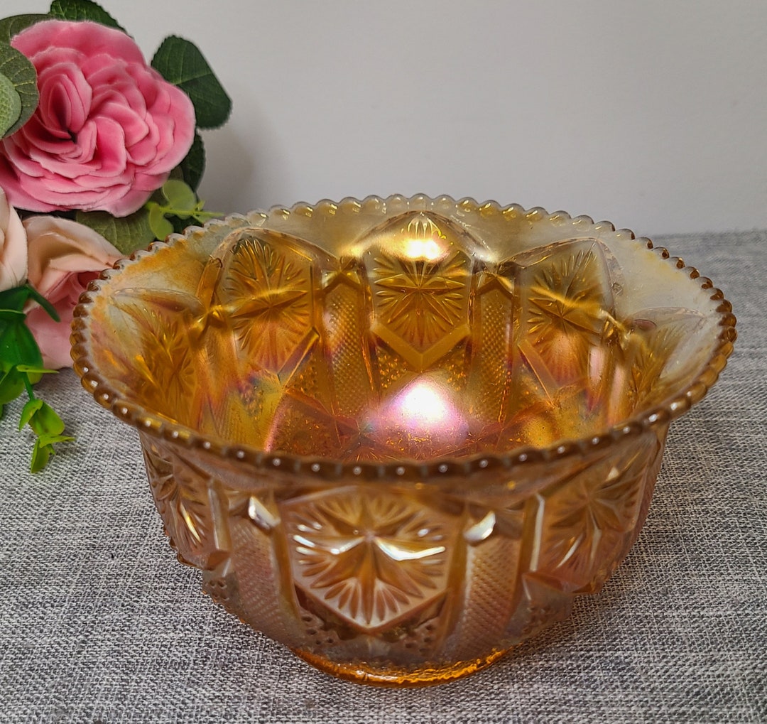 Vintage Star and Fire Marigold by Imperial Glass-ohio, Carnival Glass ...