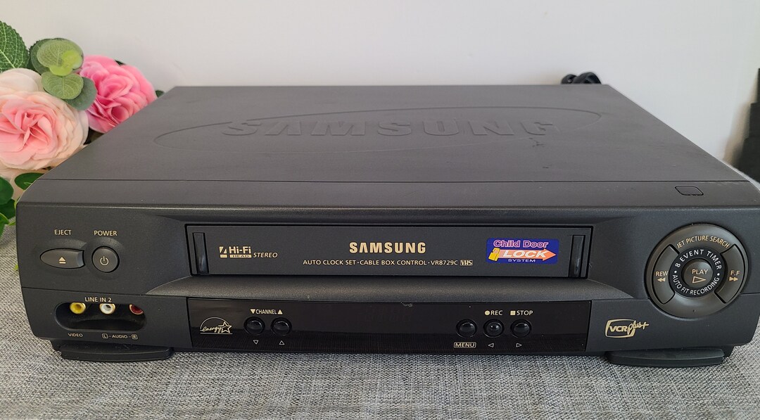 Vintage Samsung VHS V Cassette Recorder & Player VCR 8729 Hi Fi Stereo ...