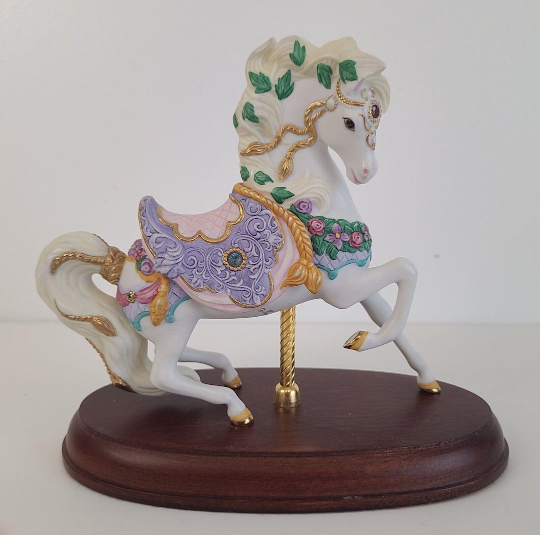 Vintage 1995 Lenox Carousel Horse Figure, jeweled Prancer - Etsy