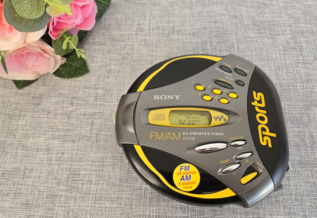 Vintage Sony Sports Walkman CD AM/FM Radio, Model D-FS18, G Protection ...