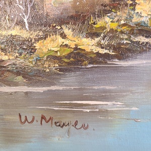 Vintage Original Oil on Canvas Painting Signed by Mayer W/gilded Frame ...