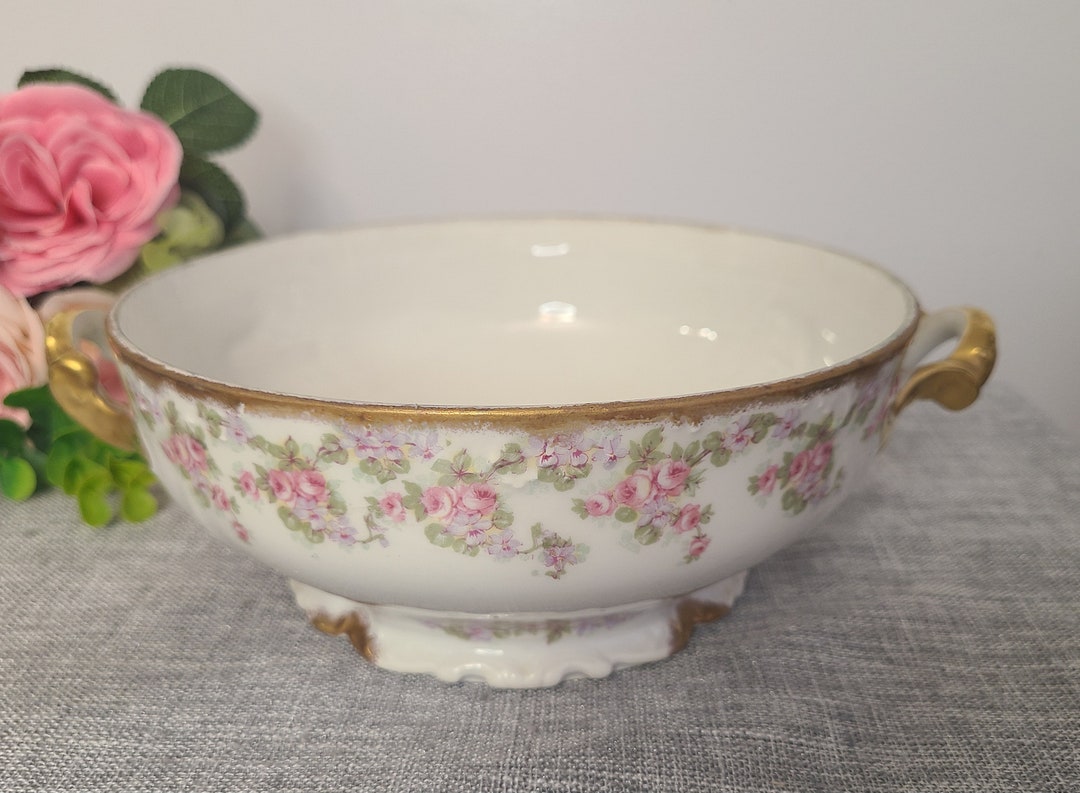Antique Limoges France Elite Works Bridal Wreath Round Bone China Dish ...