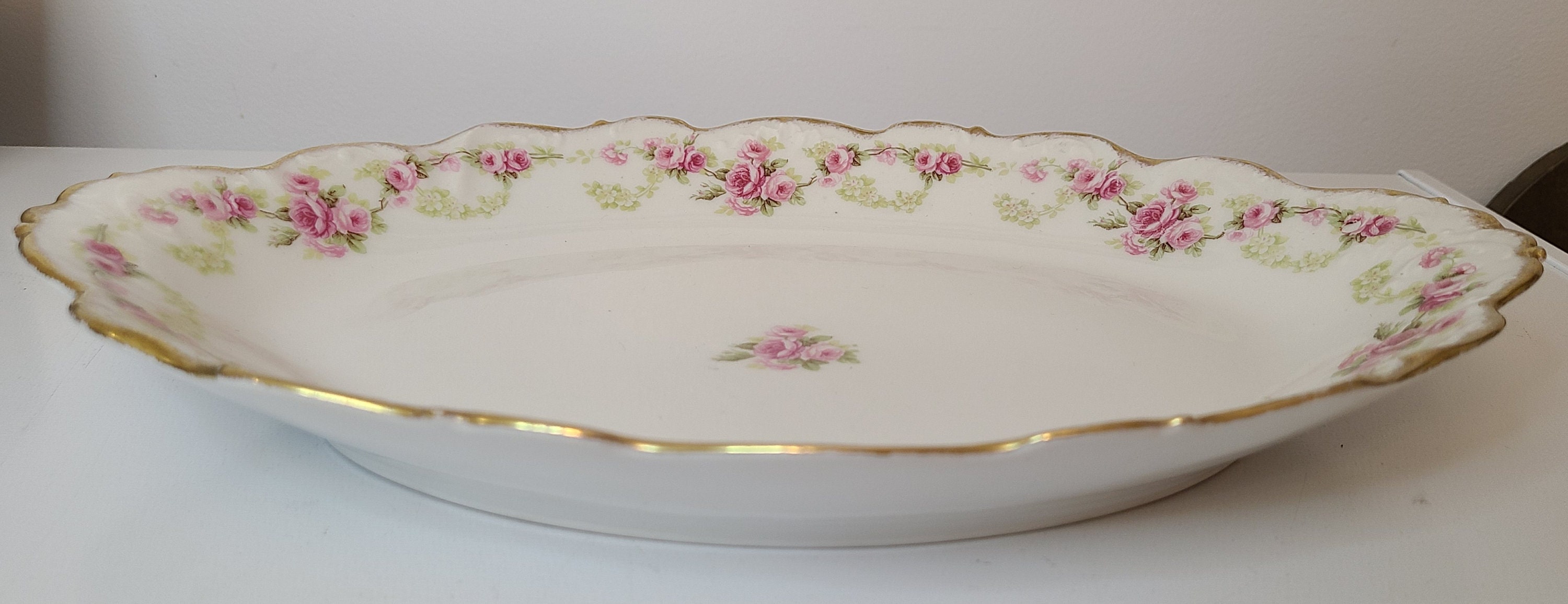 Vintage Limoges Elite Works Serving Platter, Bridal Rose, Made in ...
