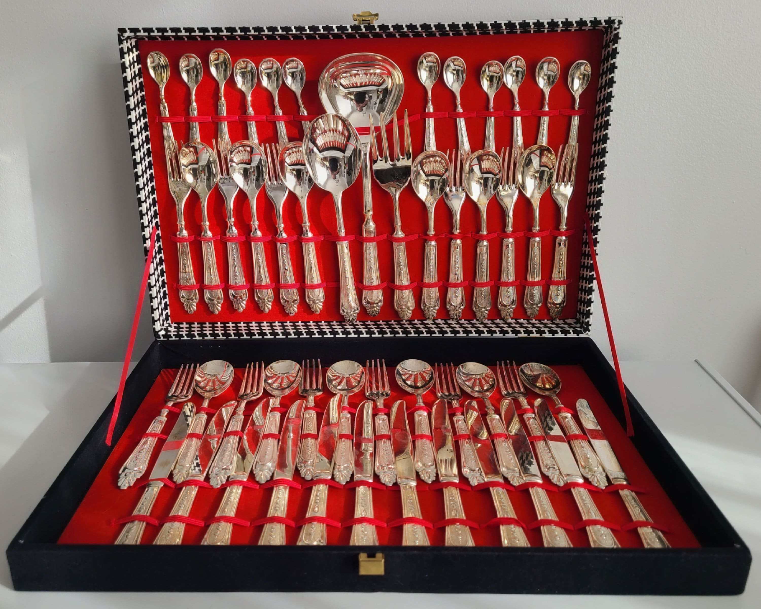 Vintage Oneida Silver Plated Cutlery Set 51 Piece, Made in Italy - Etsy
