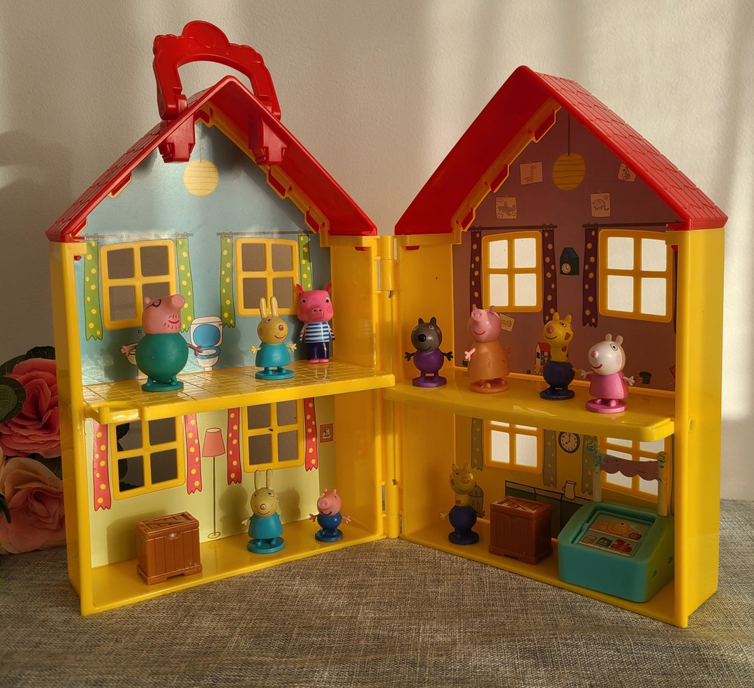 Mattel 2003 Peppa Pig Fold-n-carry House With 10 Figurines and ...