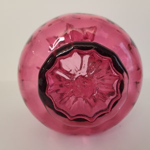 Vintage Fenton Blown Cranberry Art Glass Vase Ribbed Ruffled Flower ...