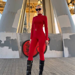 Lovefab Winter Ski Jumpsuit, Long Sleeve Jumpsuit With Fleece, Pockets ...