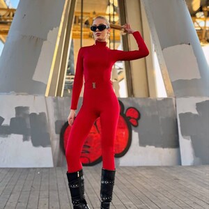 Lovefab Winter Ski Jumpsuit, Long Sleeve Jumpsuit With Fleece, Pockets ...