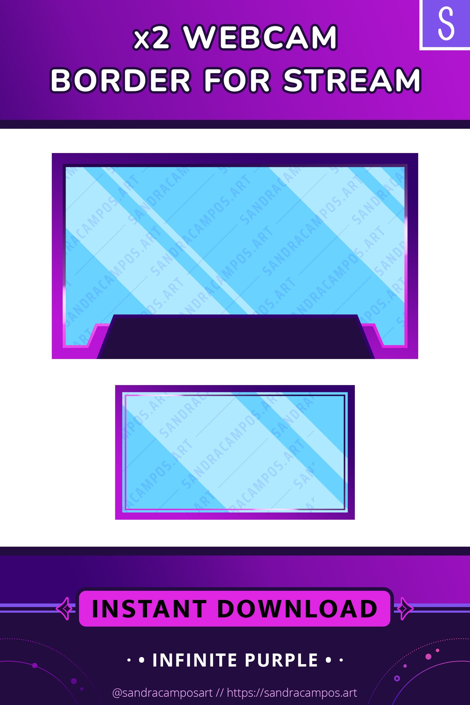 Animated Webcam Overlay Web Cam Frame for Twitch Facecam - Etsy
