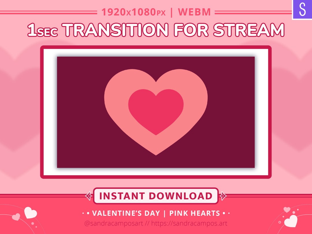 Twitch Transición Corazones Rosa, San Valentín, Animación Stream ...