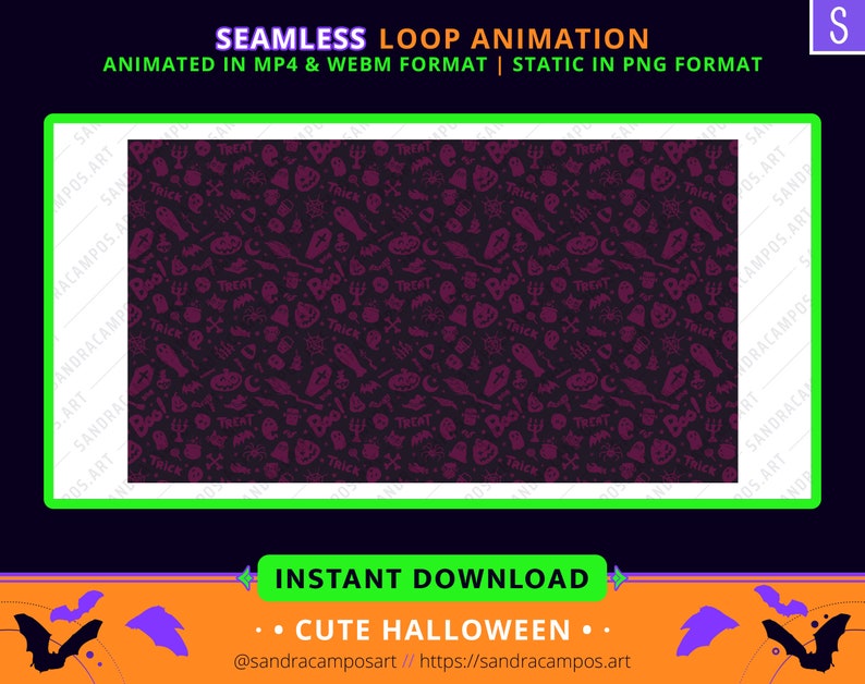 Cute Halloween Animated Background Overlays for Twitch - Etsy