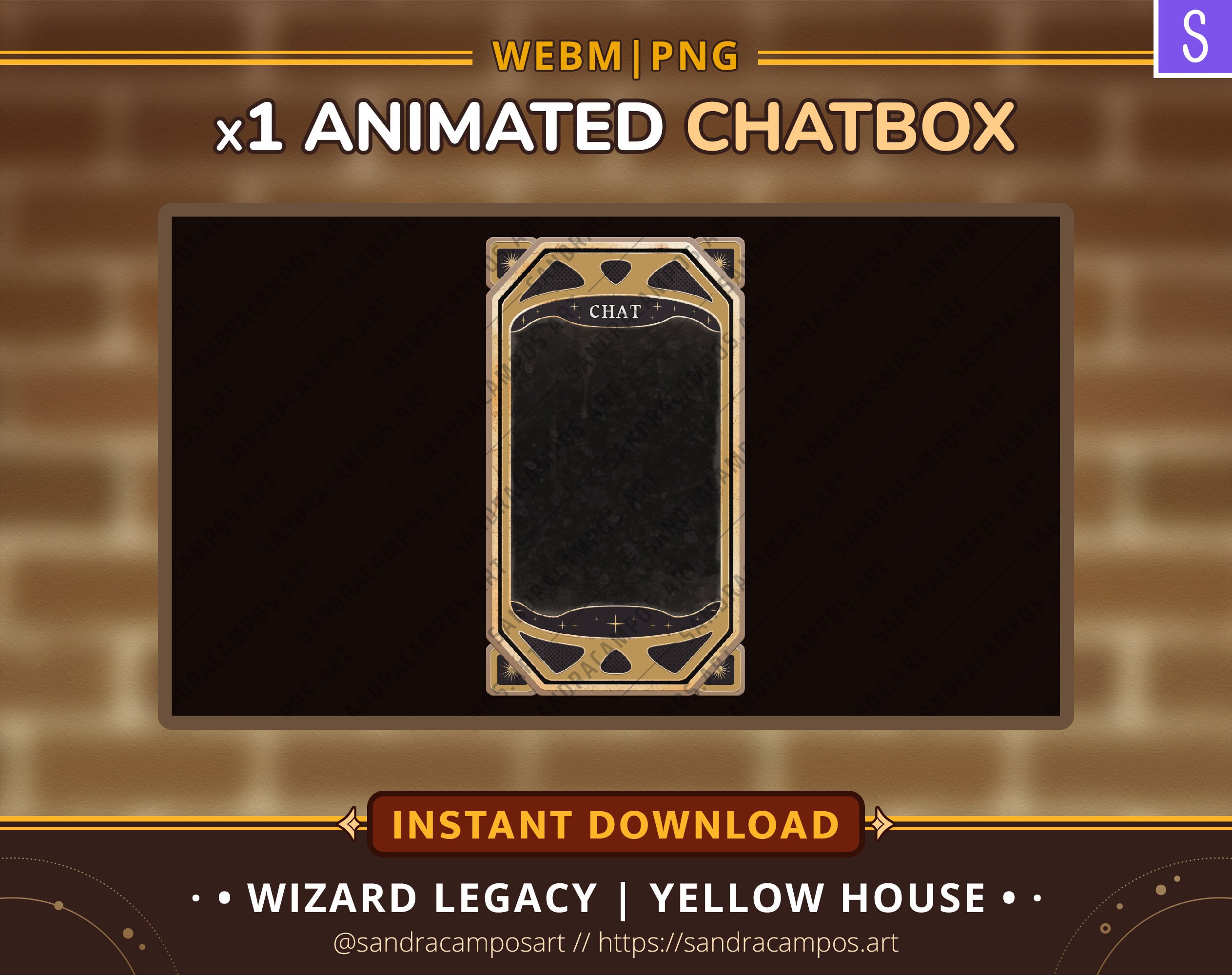 Twitch Animated Chatbox, Wizard Legacy Chat Box, Cozy Design, Witch ...