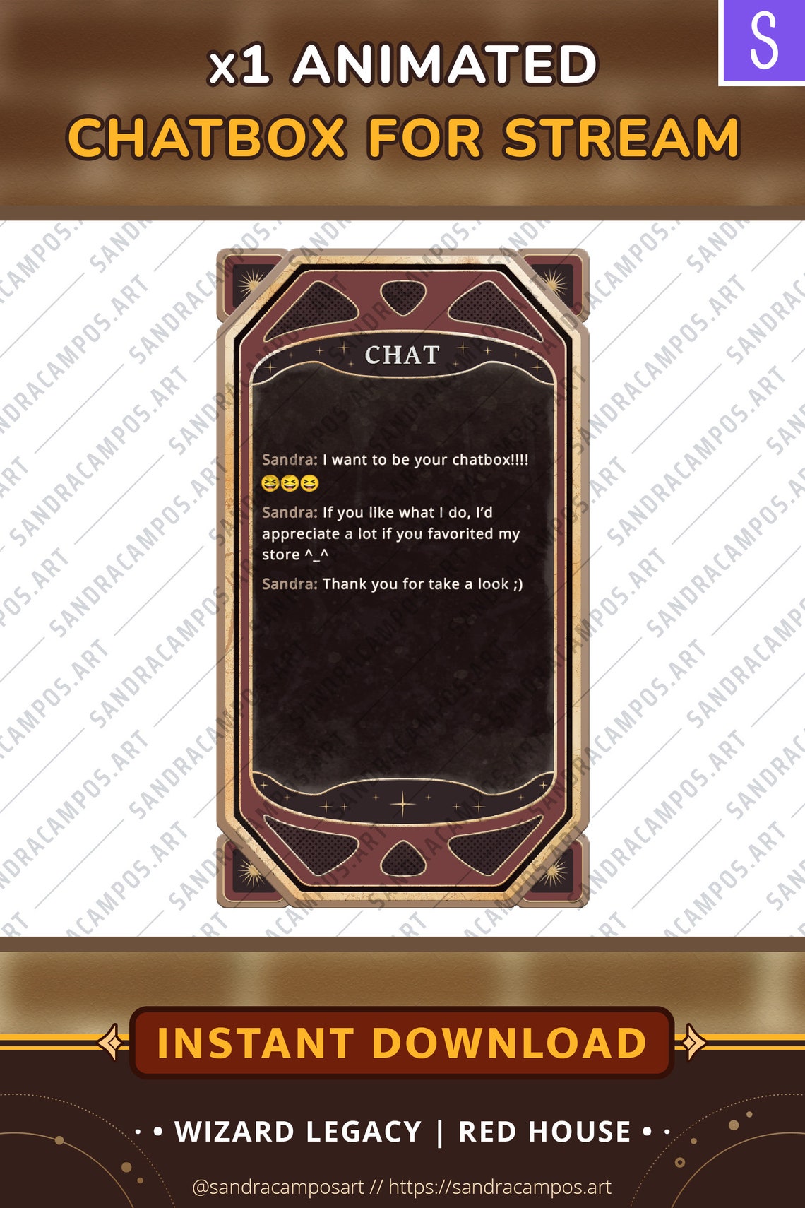 Twitch Animated Chatbox, Wizard Legacy Chat Box, Cozy Gold Design ...