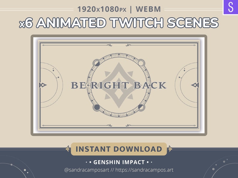 Animated Genshin Impact Twtich Scenes Be Right Back Screen - Etsy Singapore