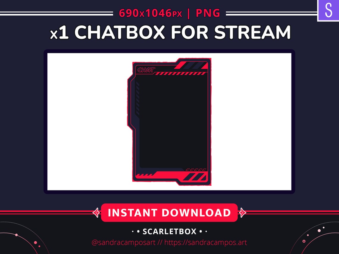 Scarlet Chat Box for Twitch, Streaming Chat Box Overlay, Gaming Stream ...