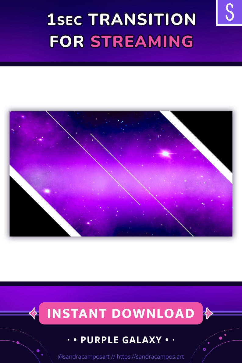 Purple Galaxy Twitch Transition, Nebula Animation, Overlay Stream, Fast ...