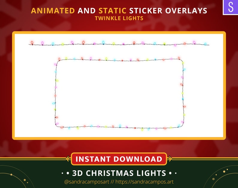 Animated Christmas Lights Decoration Overlay for Streaming Twitch, OBS ...