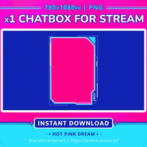Hot Pink Dream Chat Box for Twitch, Streaming Chatbox Overlay, Kawaii ...