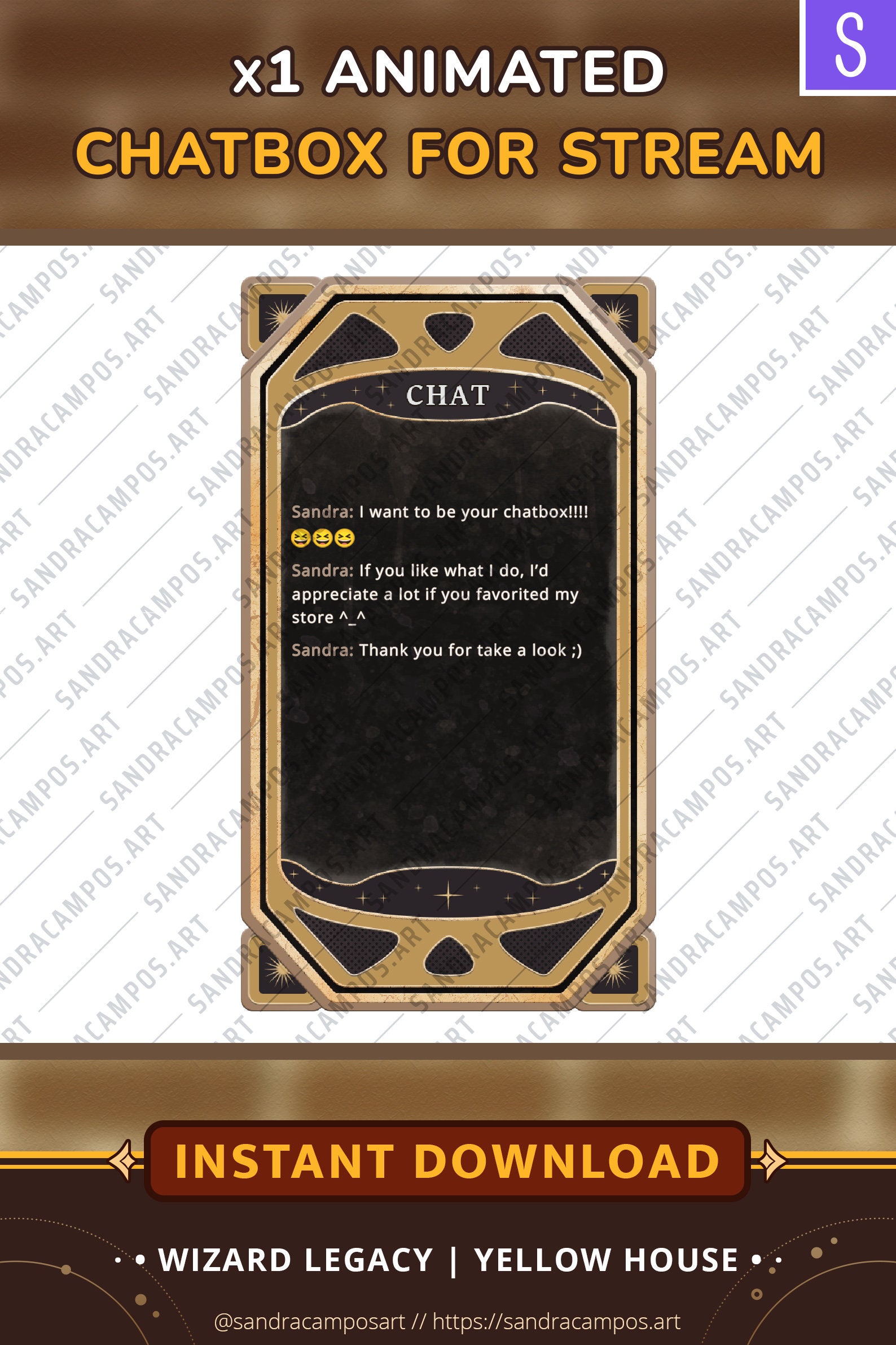 Twitch Animated Chatbox, Wizard Legacy Chat Box, Cozy Design, Witch ...
