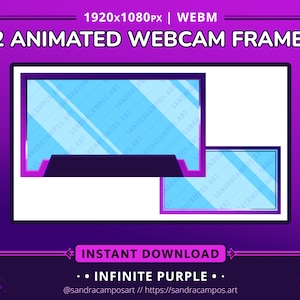 Animated Webcam Overlay, Web Cam Frame for Twitch, Facecam Border Pack ...