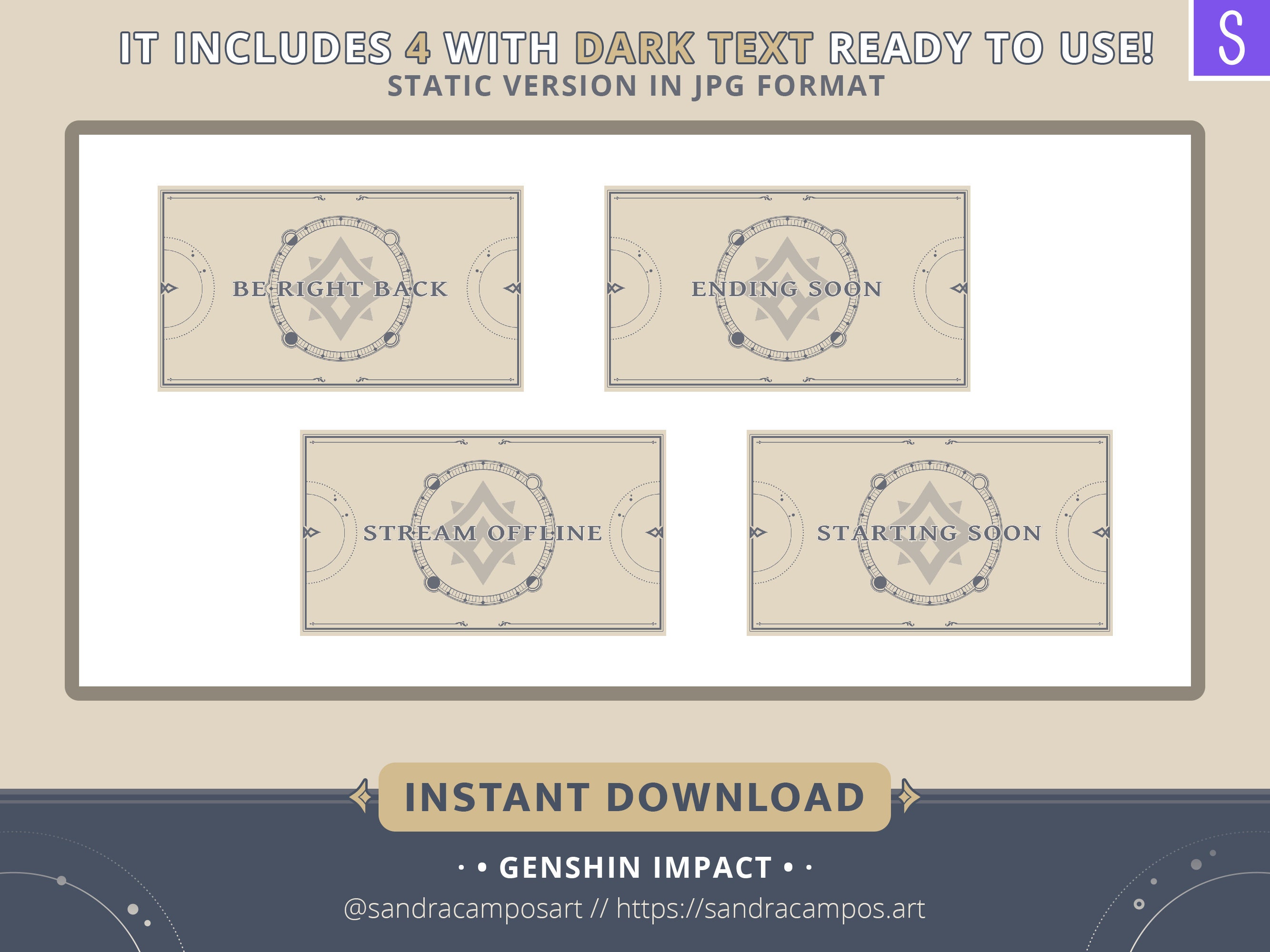 Animated Genshin Impact Twtich Scenes, Be Right Back Screen, Screens ...