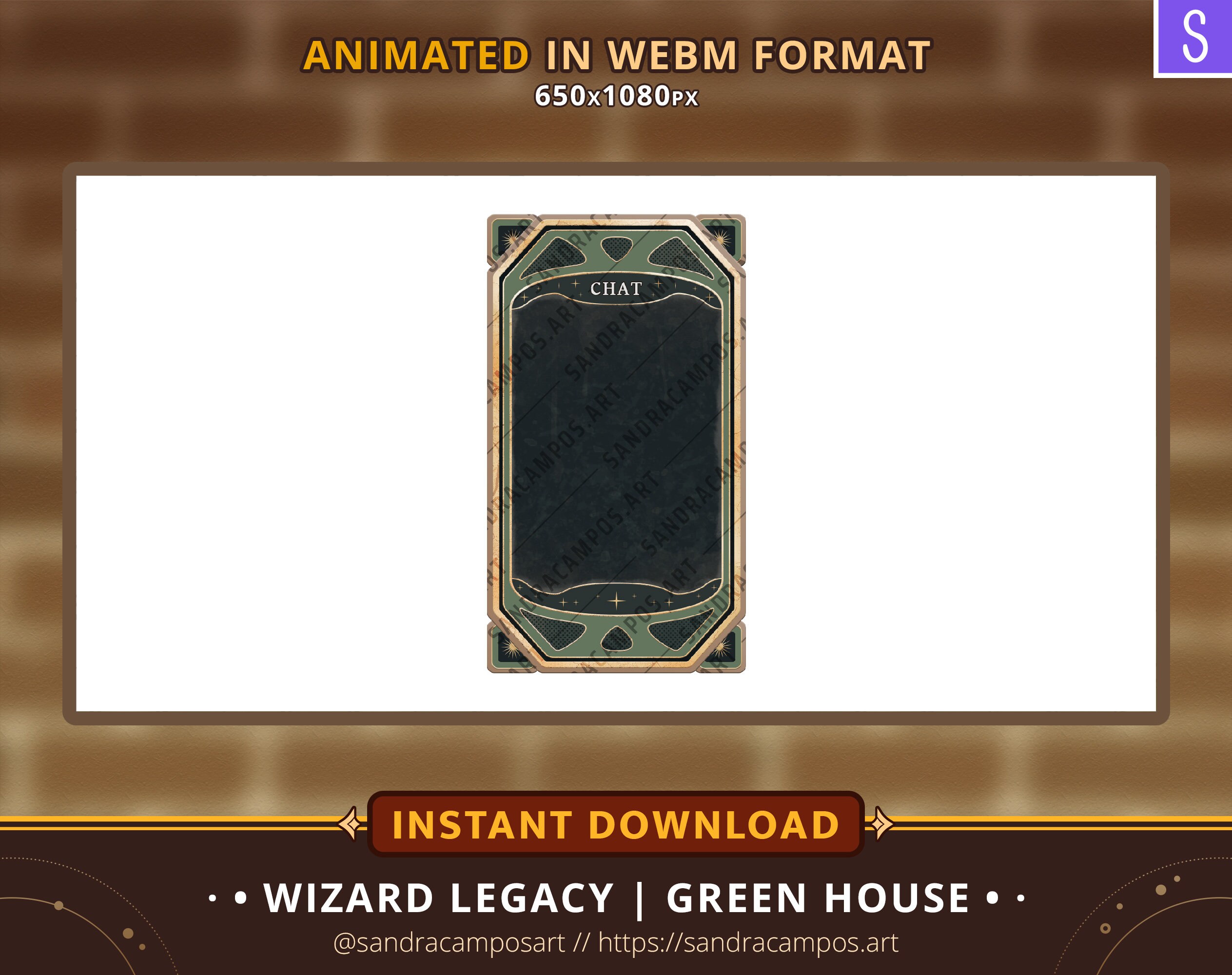 Twitch Animated Chatbox, Wizard Legacy Chat Box, Cozy Design, Witch ...