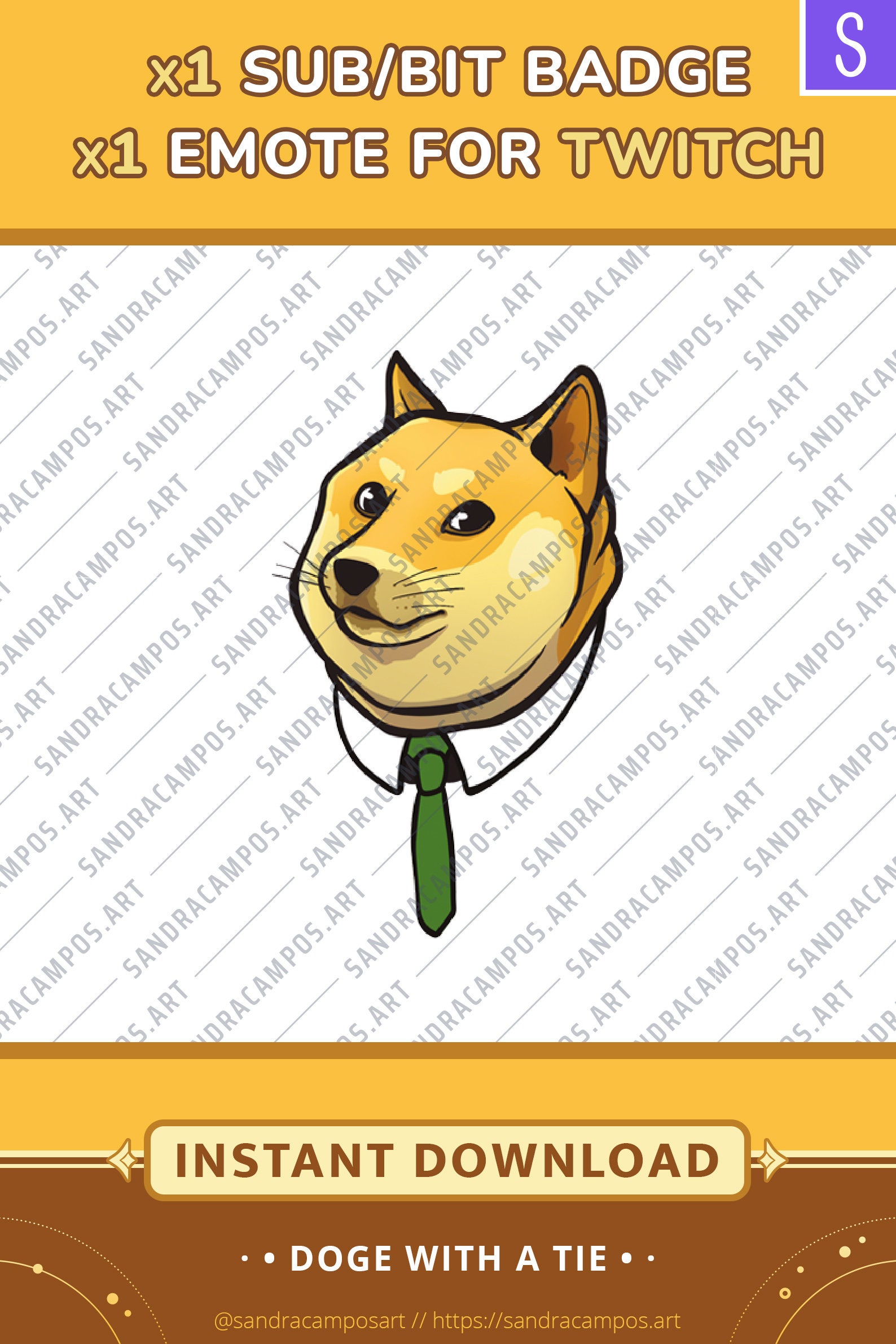 Doge Meme Emote, Shiba Inu Sub/bit Badge for Twitch, Dogecoin Streamer, Fun Dog Memes, Doge With ...