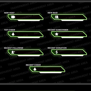 Animated Custom Stream Alerts for Twitch, Green Loop Animated Alert ...