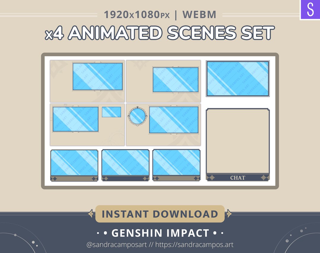 Animated Live Scene Overlays Set for Streaming, Scenes for Stream ...