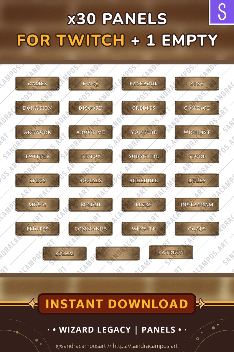 Wizard Legacy Cozy Stream, Twitch Panels, Vintage, Twitch Profile Panel Pack, Steampunk, Stream ...