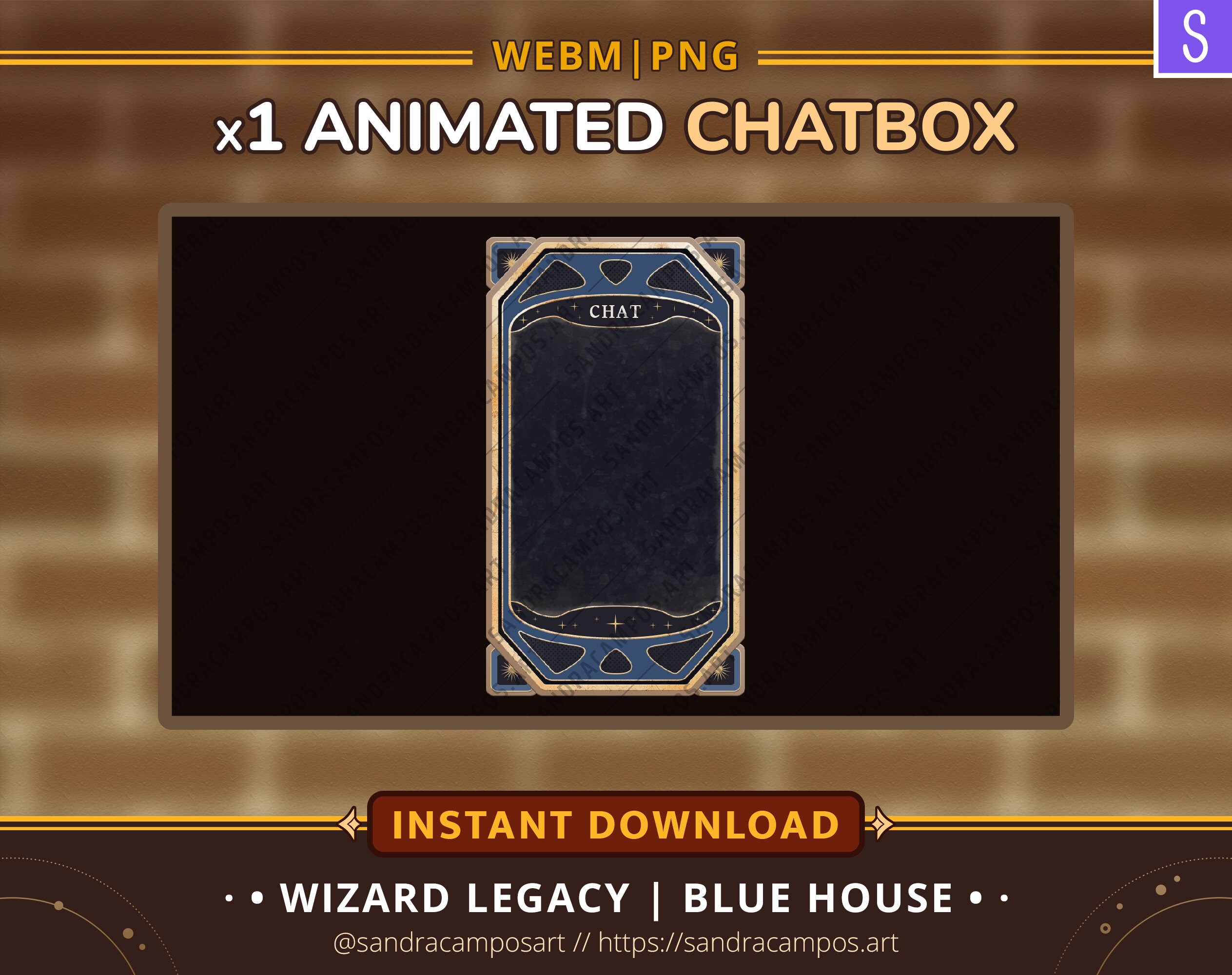Twitch Animated Chatbox, Wizard Legacy Chat Box, Cozy Gold Design ...