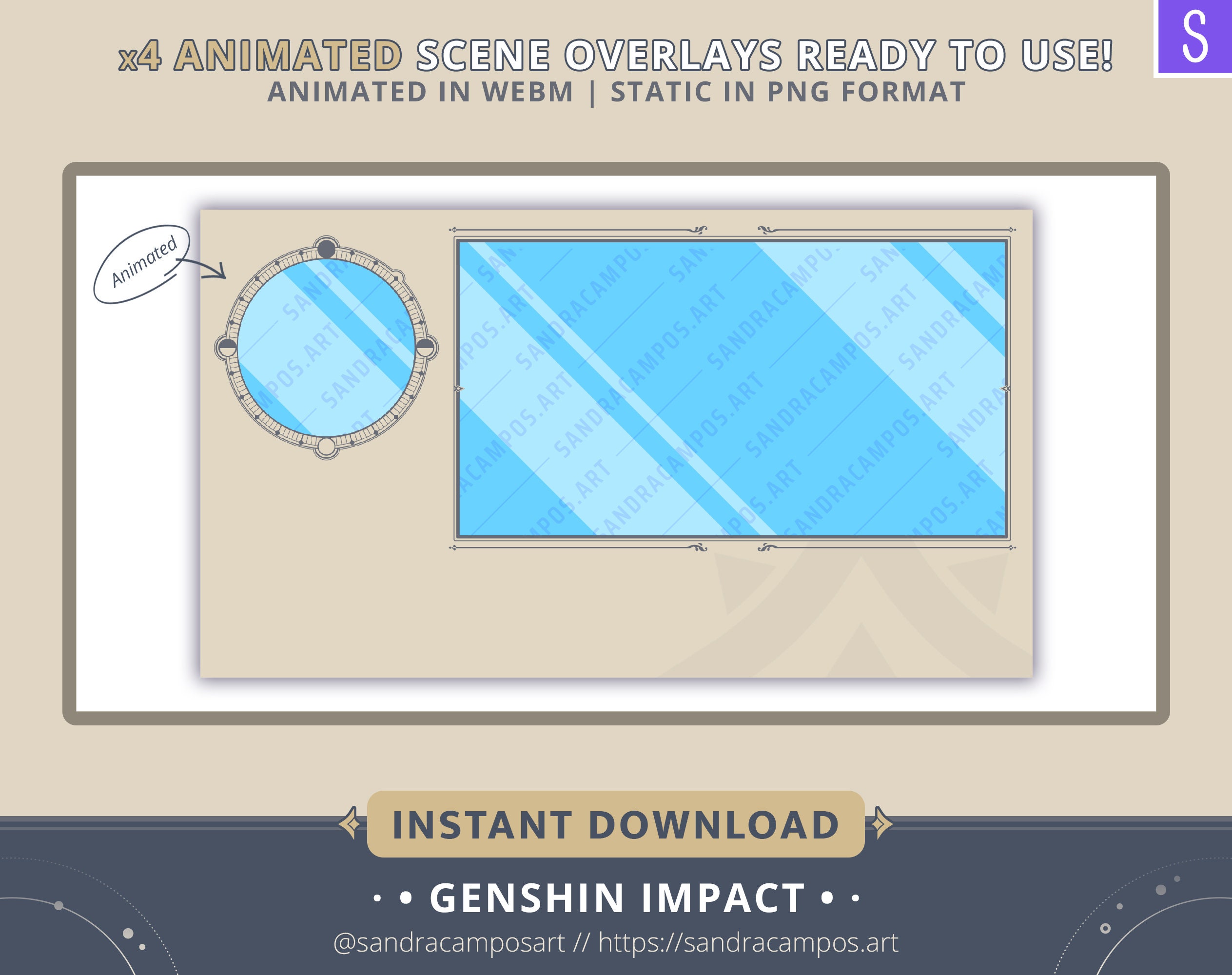 Animated Live Scene Overlays Set for Streaming, Scenes for Stream ...
