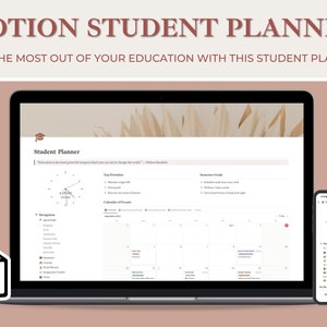 Notion Student Planner Template Assignment Tracker Study - Etsy