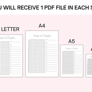 Year in Pixels Printable, Bullet Journal Page, Mood Tracker Planner ...