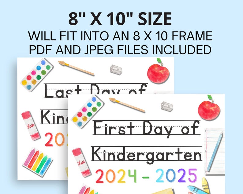 First Day of Kindergarten Printable, First Day of School Printable 2024 ...